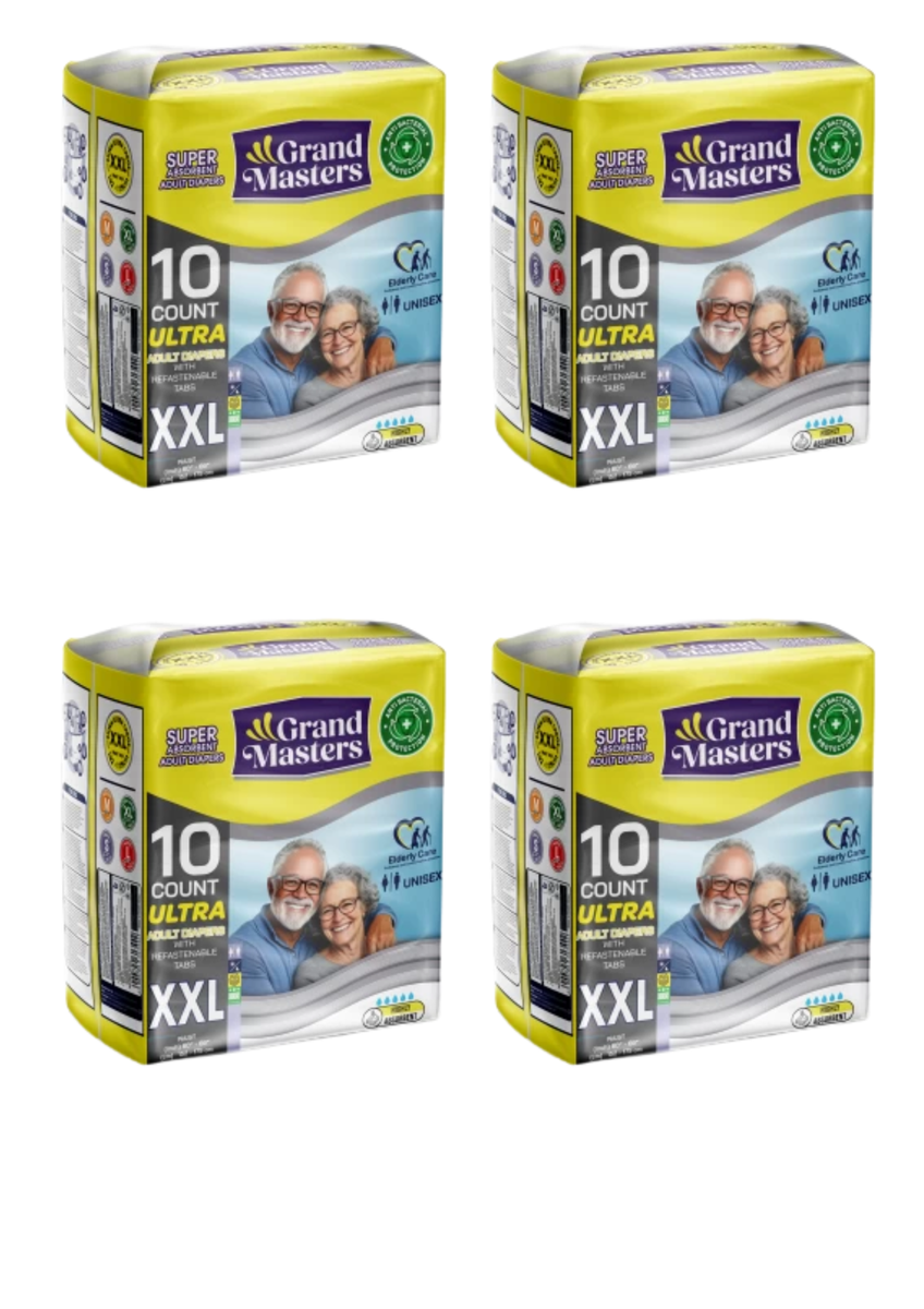 Grand Masters Adult Diapers XXL - Super Absorbent, 4 Packs of 10 | Shop ...