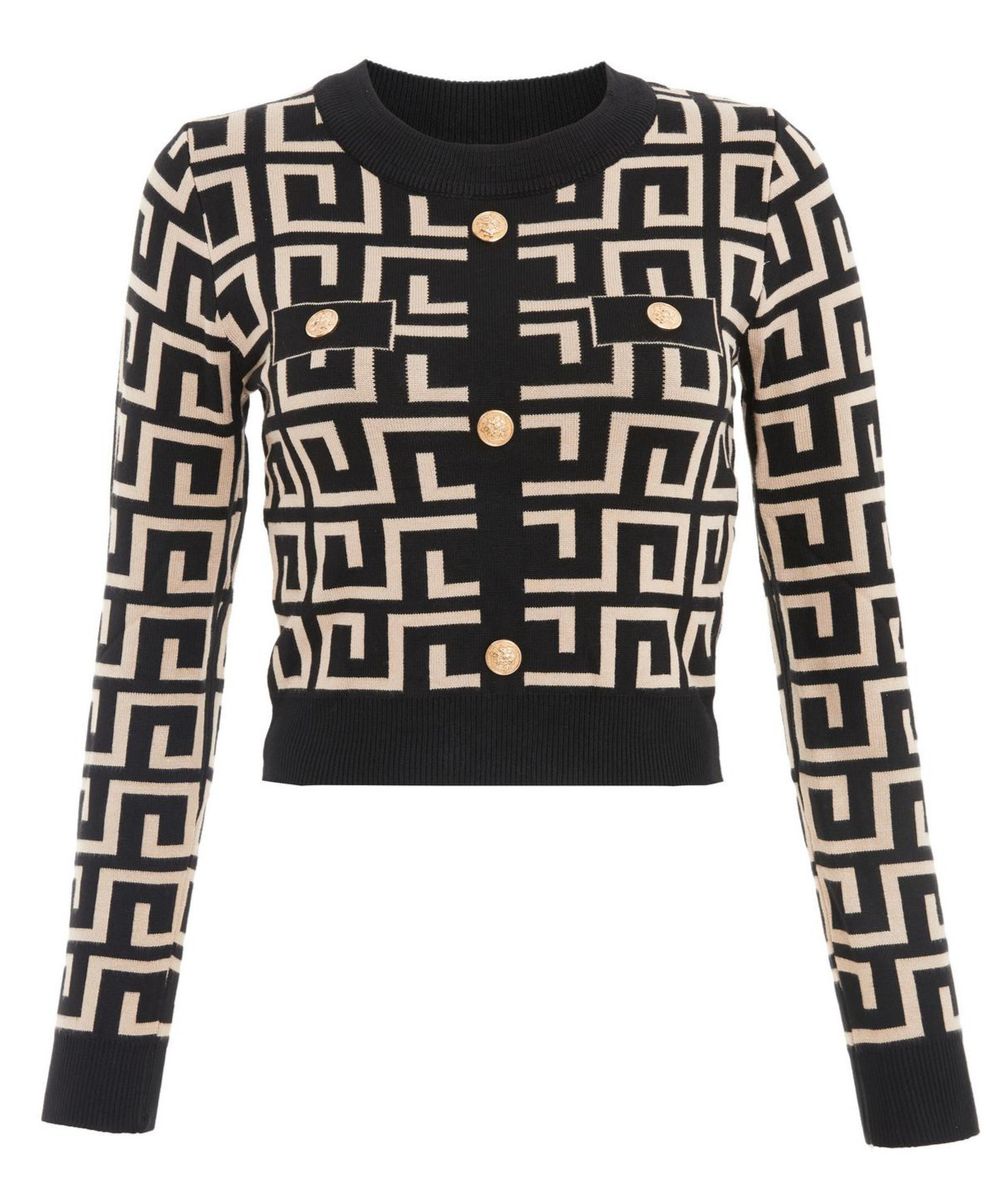 Quiz Ladies - Black Geometric Knit Top | Shop Today. Get it Tomorrow ...