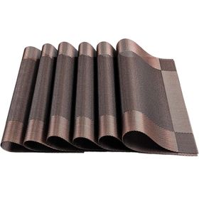 Heat Resistant Washable PVC Placemats Table Mats - 45x30cm - 6 Piece ...