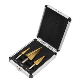 Triangular handle straight groove step drill set 3 pieces 4-12/4-20/4 ...