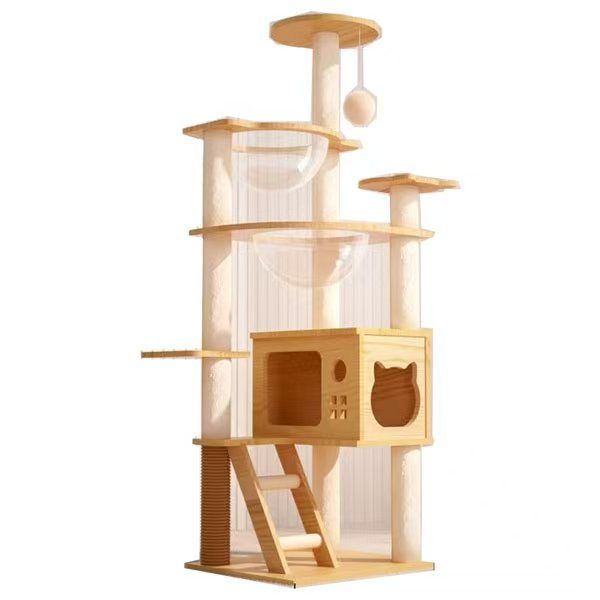 130cm Pet Cat Climbing Frame Tree Tower House Cat Toy Scratch Toy Cat ...