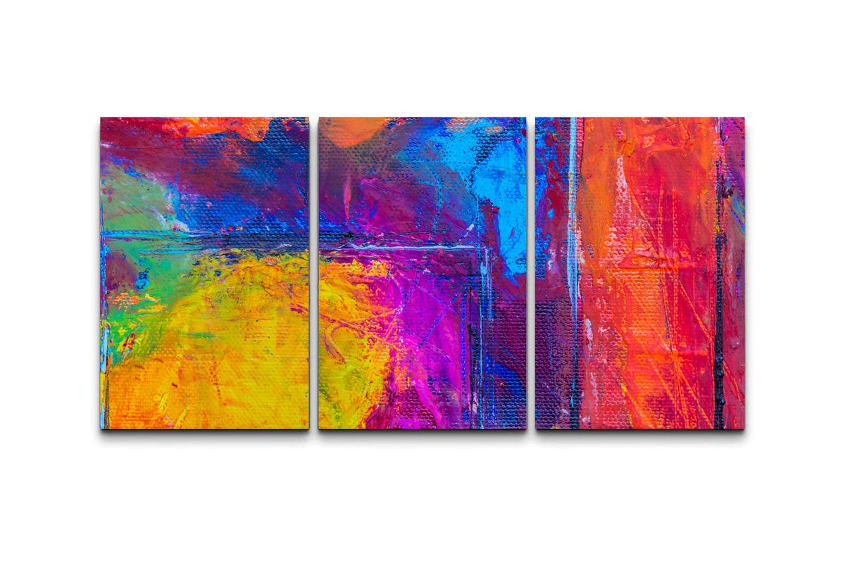 Art - Print on Canvas - Abstract triptych 3 | Shop Today. Get it ...