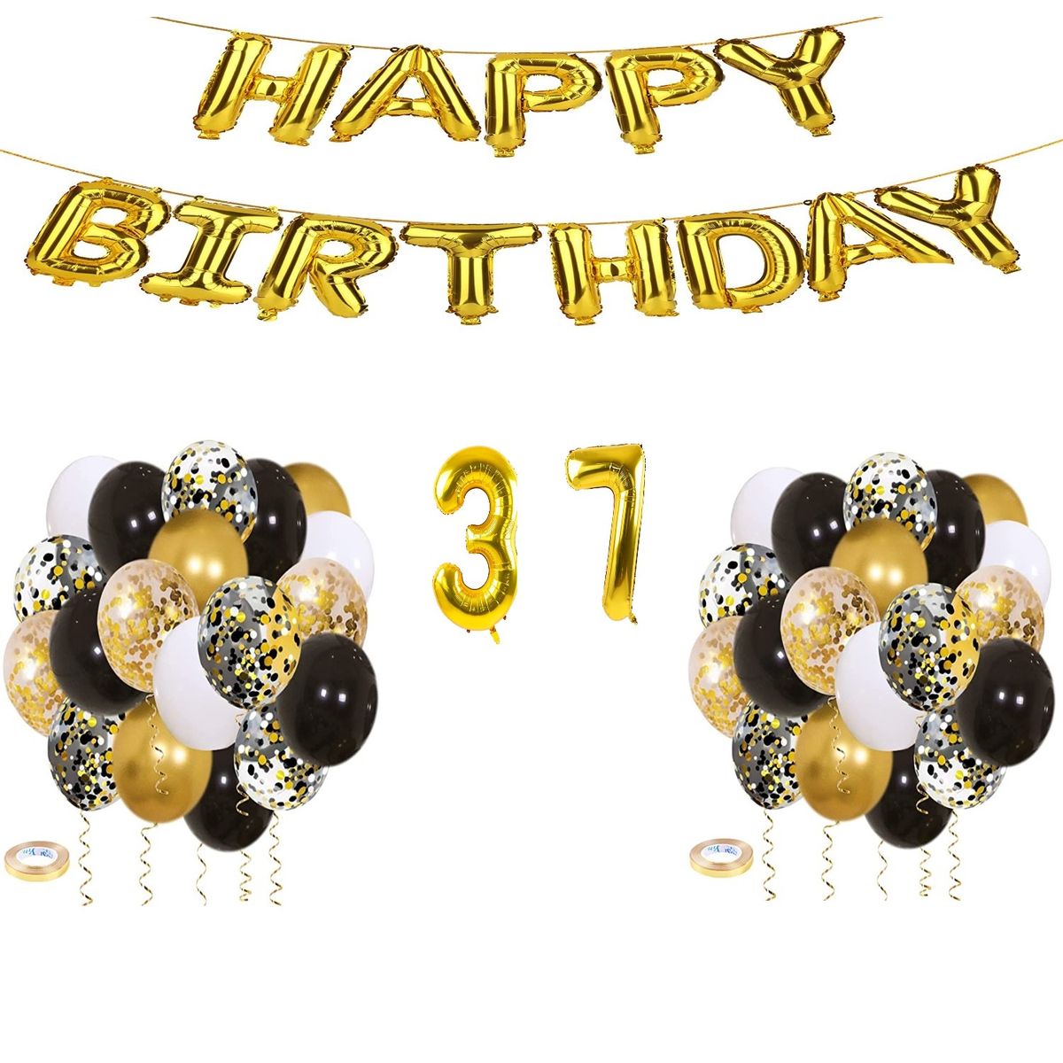 Gold Birthday Balloon Set 37 Years | Shop Today. Get it Tomorrow ...