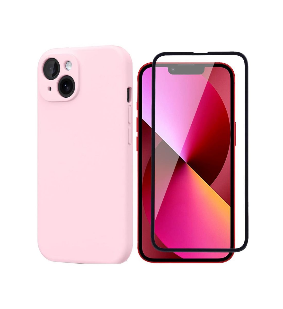 Silicone Phone Case & Screen Protector Combo For Iphone 13-Pink | Shop Today. Get it Tomorrow ...