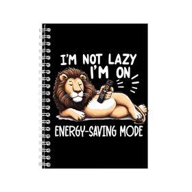 Lazy Lion A5 Notebook Spiral Lined with Funny Graphic Animal Sayings ...