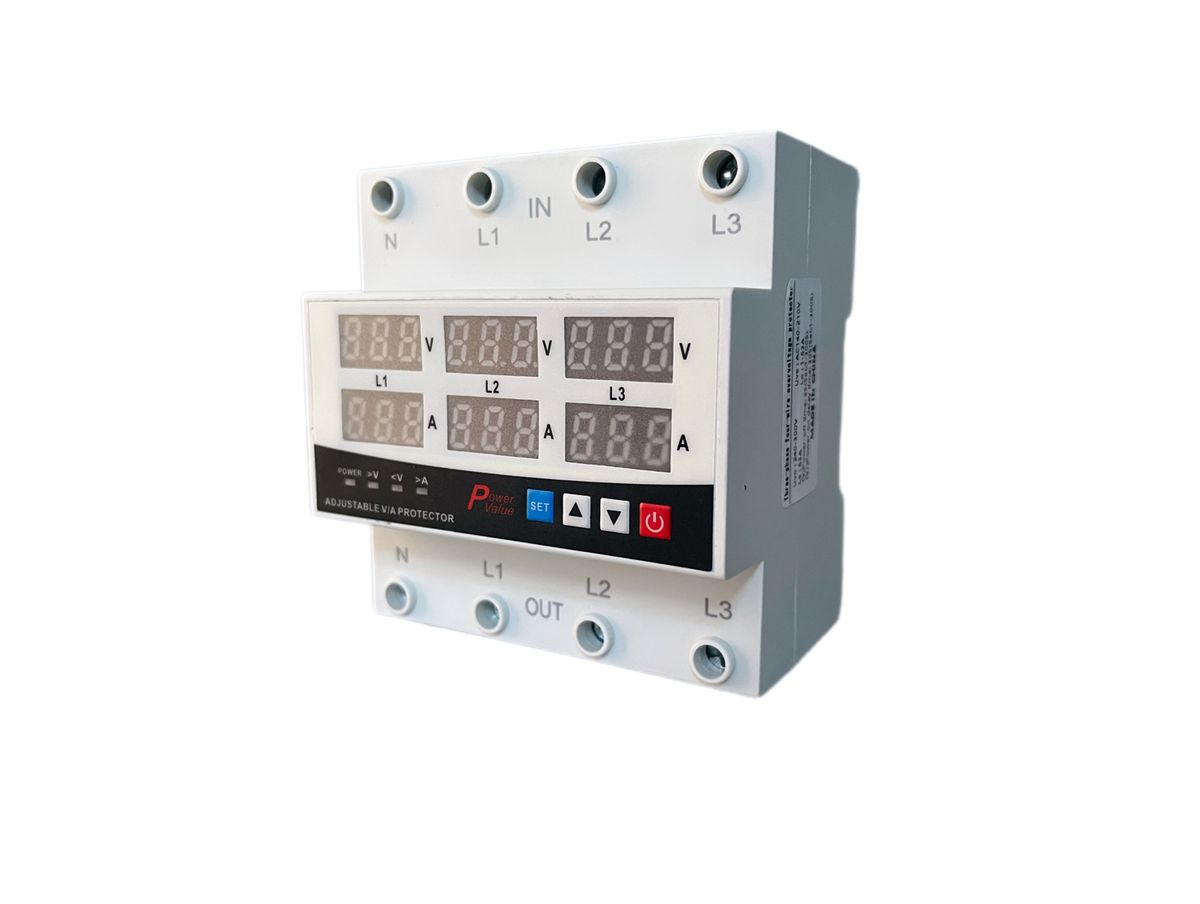 Three-Phase Digital Display Adjustable Voltage&Current Range Protector ...