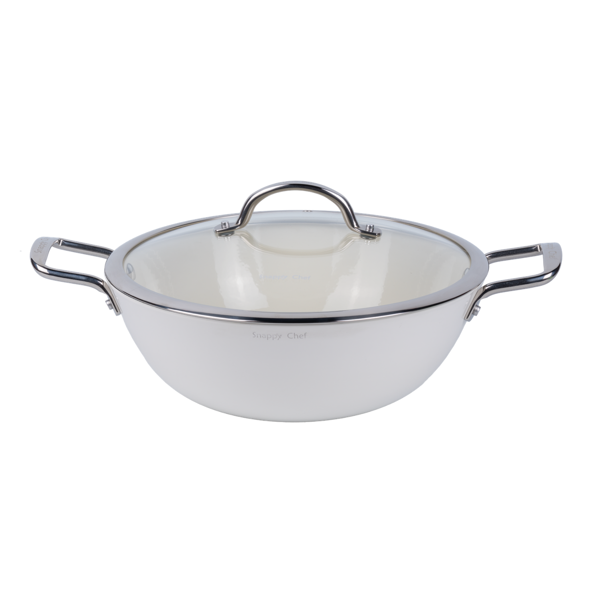 Snappy Chef Superlight Cast Iron Round Casserole - 30cm - White | Shop ...