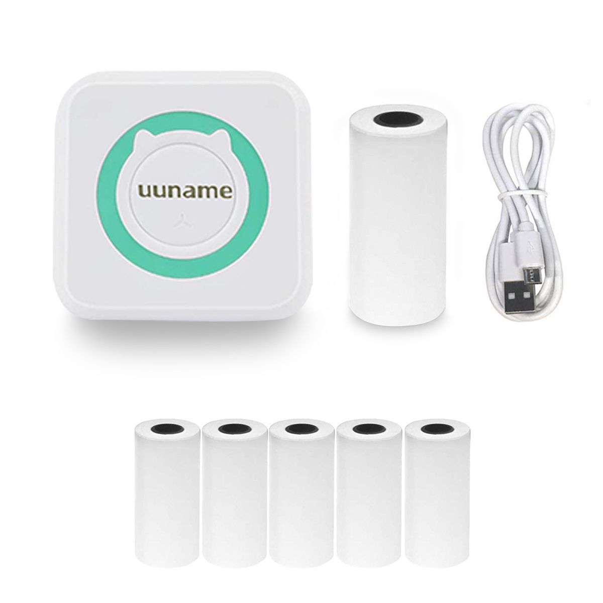 Portable Bluetooth Mini Thermal Printer Plus 5 Rolls Printer Paper ...