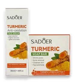 Sadoer Turmeric Soap Bar & Anti-Oxidation Face Serum Set | Shop Today ...