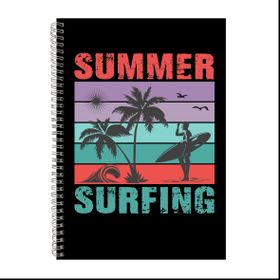 Summer Surf A4 Notebook Pad Lines Trendy Surfing Lovers Graphic Present ...
