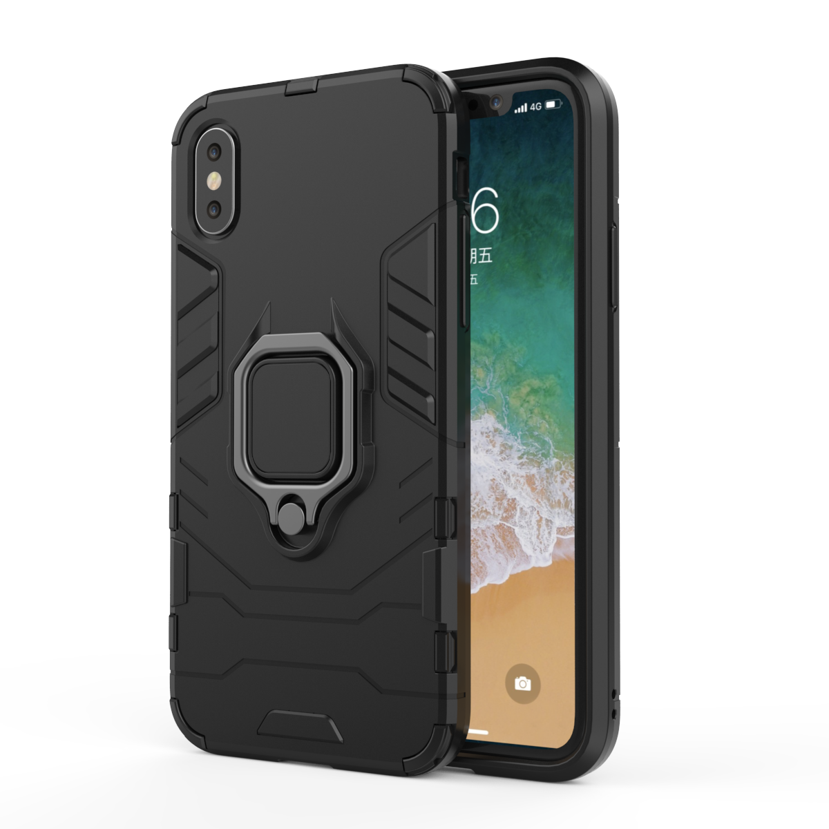 Gadget Mafia Cover for iPhone X - Shockproof Panther Ring Stand Cover ...