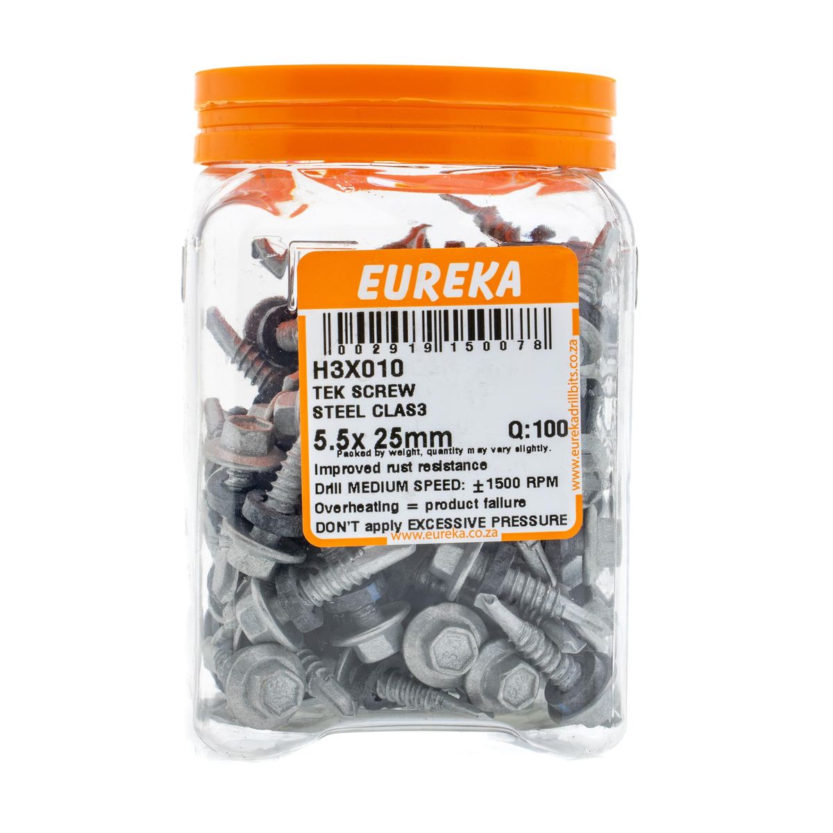 EUREKA Tek Screws Steel Class 3 5.5 x 25mm Q:100 H3X010 | Shop Today ...