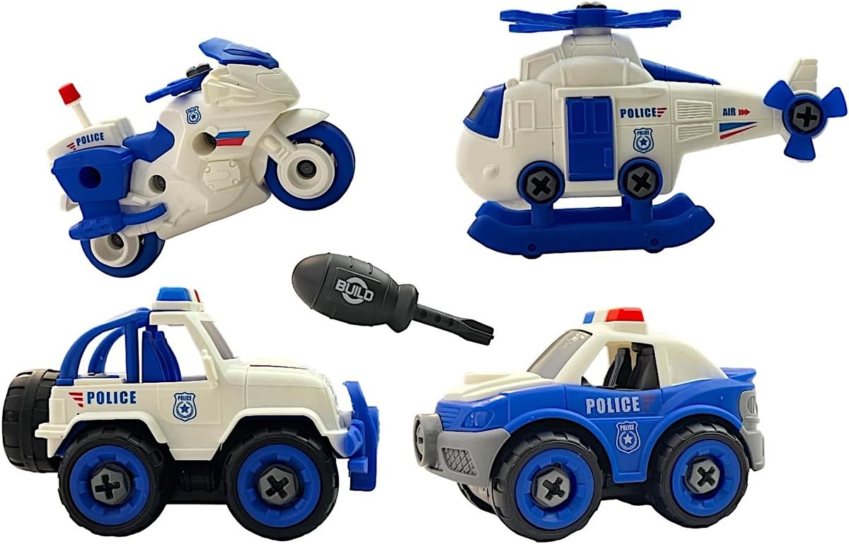 Join the Police Force with Our Set of 4 Take-Apart Police Vehicles ...
