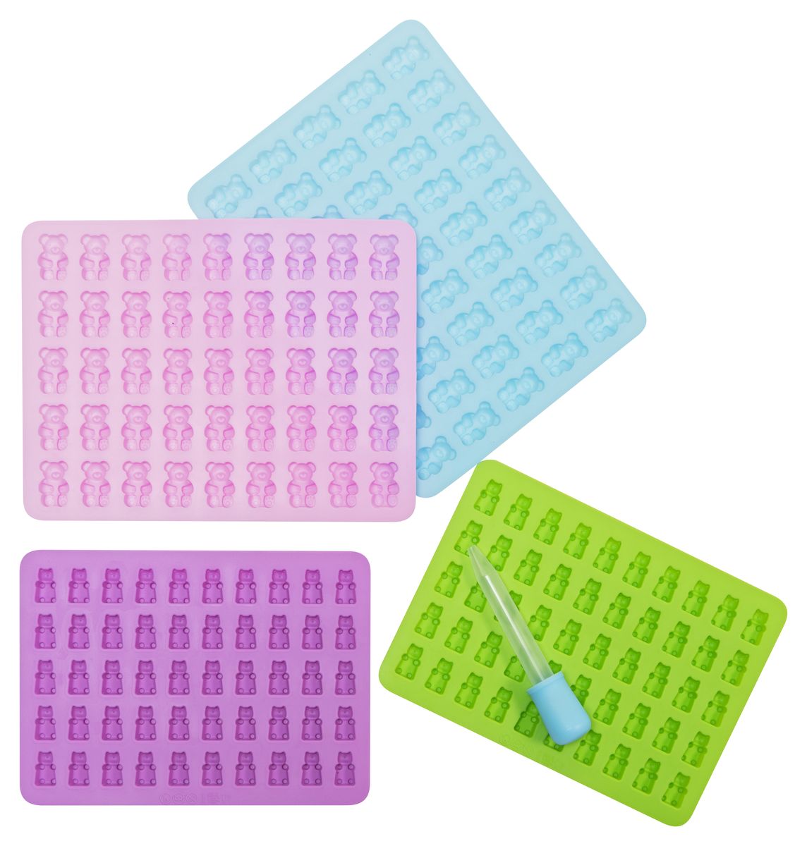 Gummy Bear Mould Set: 2 Sizes Silicone Moulds For Candy, Chocolate ...