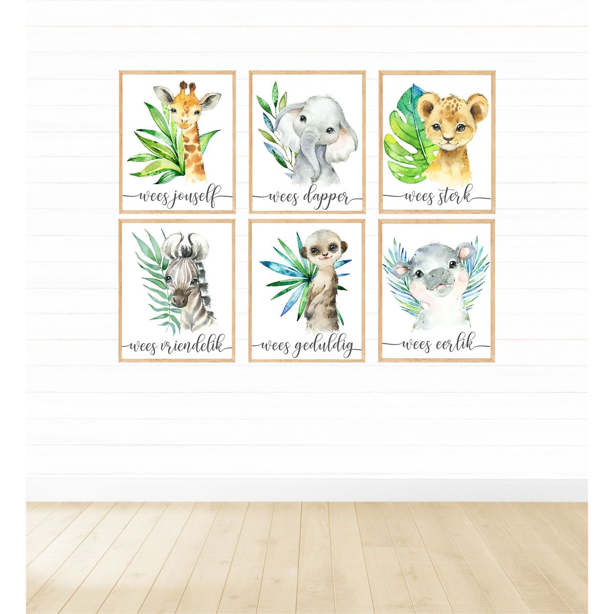 Safari Animals Be Honest with Leaves Afrikaans - A3 - 29cm x 42cm -6 ...