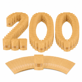 200-Pack Resealable Kraft Paper Bags, Including 160 Labels and a Marker ...