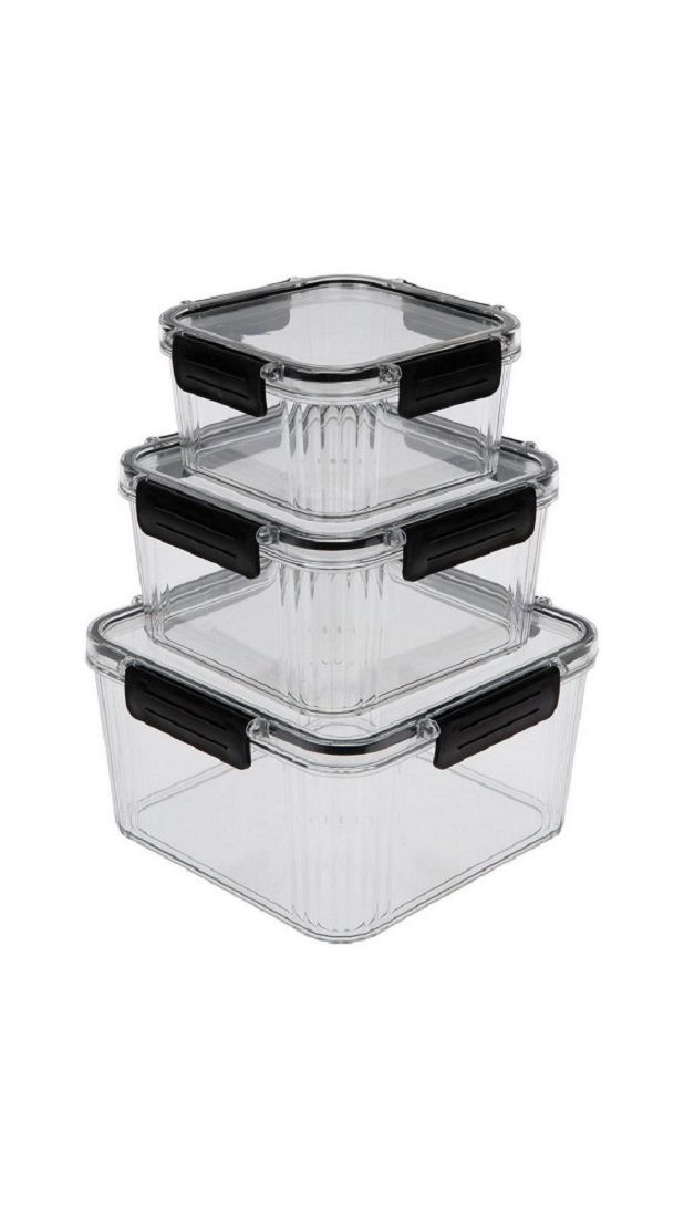 Food Storage Set - 3 Piece Airtight Square Containers. | Shop Today ...