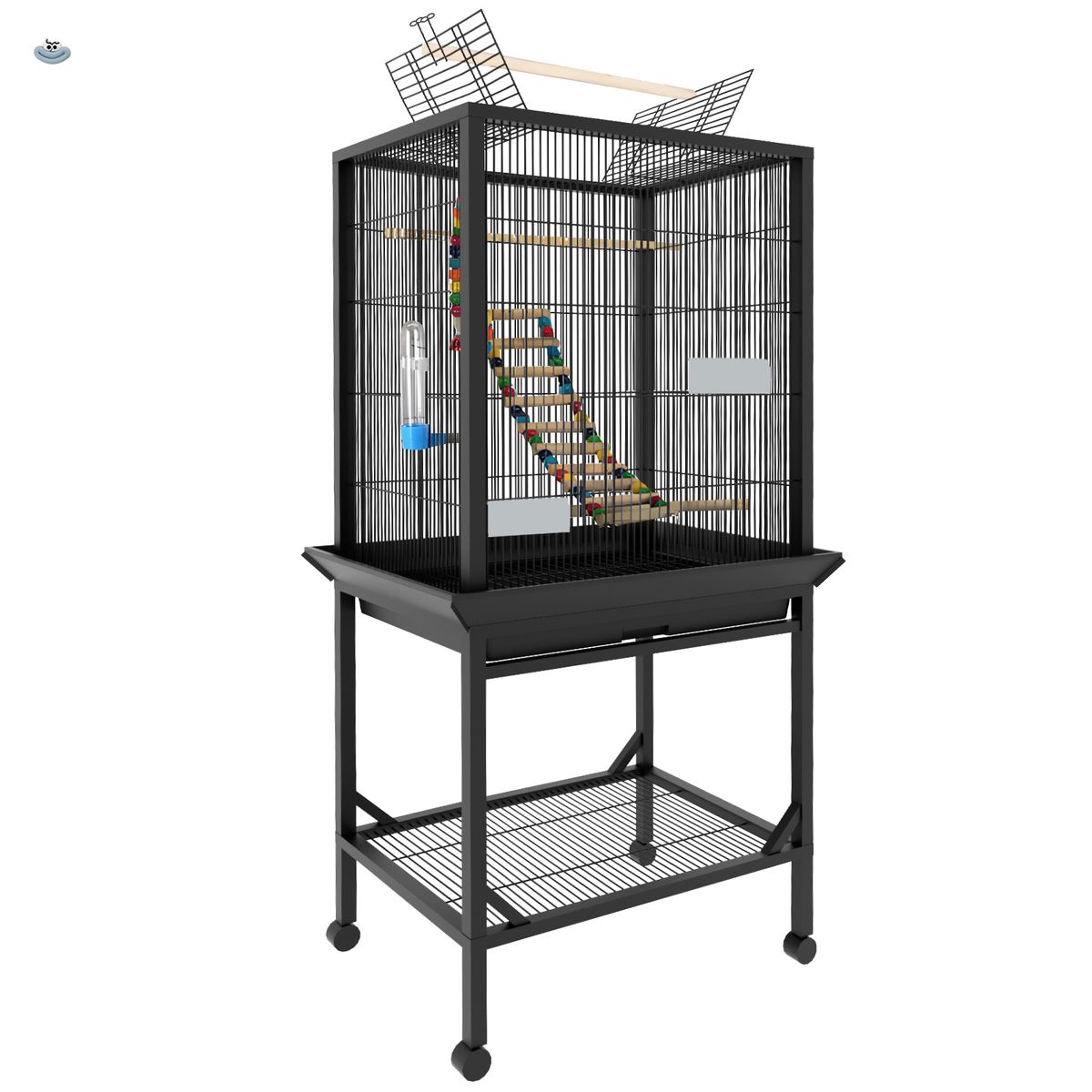 Large Parrot Cage Set Top Opening, with Perches Feeding Bowls and Swing ...