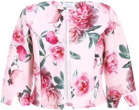 Quiz - Women Pink Floral Split Sleeve Crop Jacket | Shop Today. Get it ...