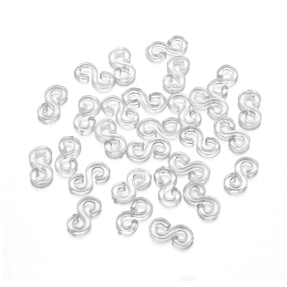 500 Pieces S Clips Loom Bands Clips Rubber Band Kit Plastic Connectors ...