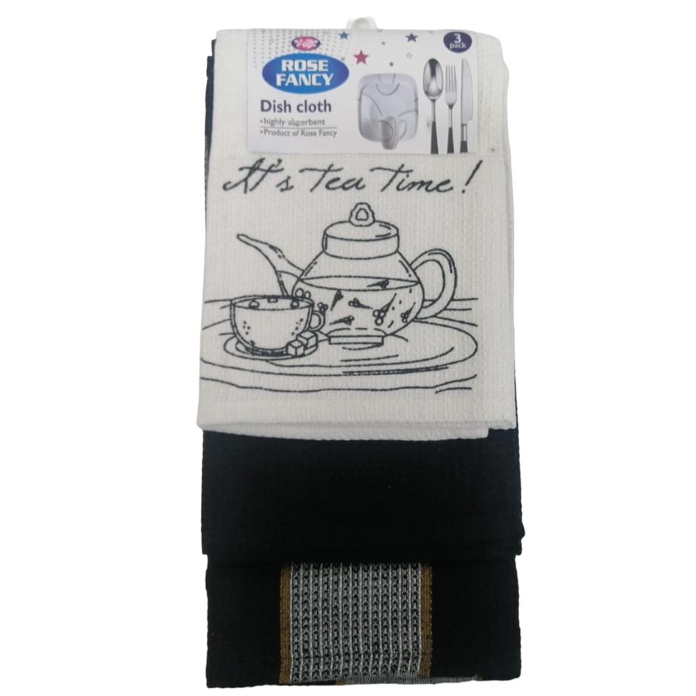Rose Fancy 'It's Tea Time' Kitchen Towel Pack of 3 | Shop Today. Get it ...