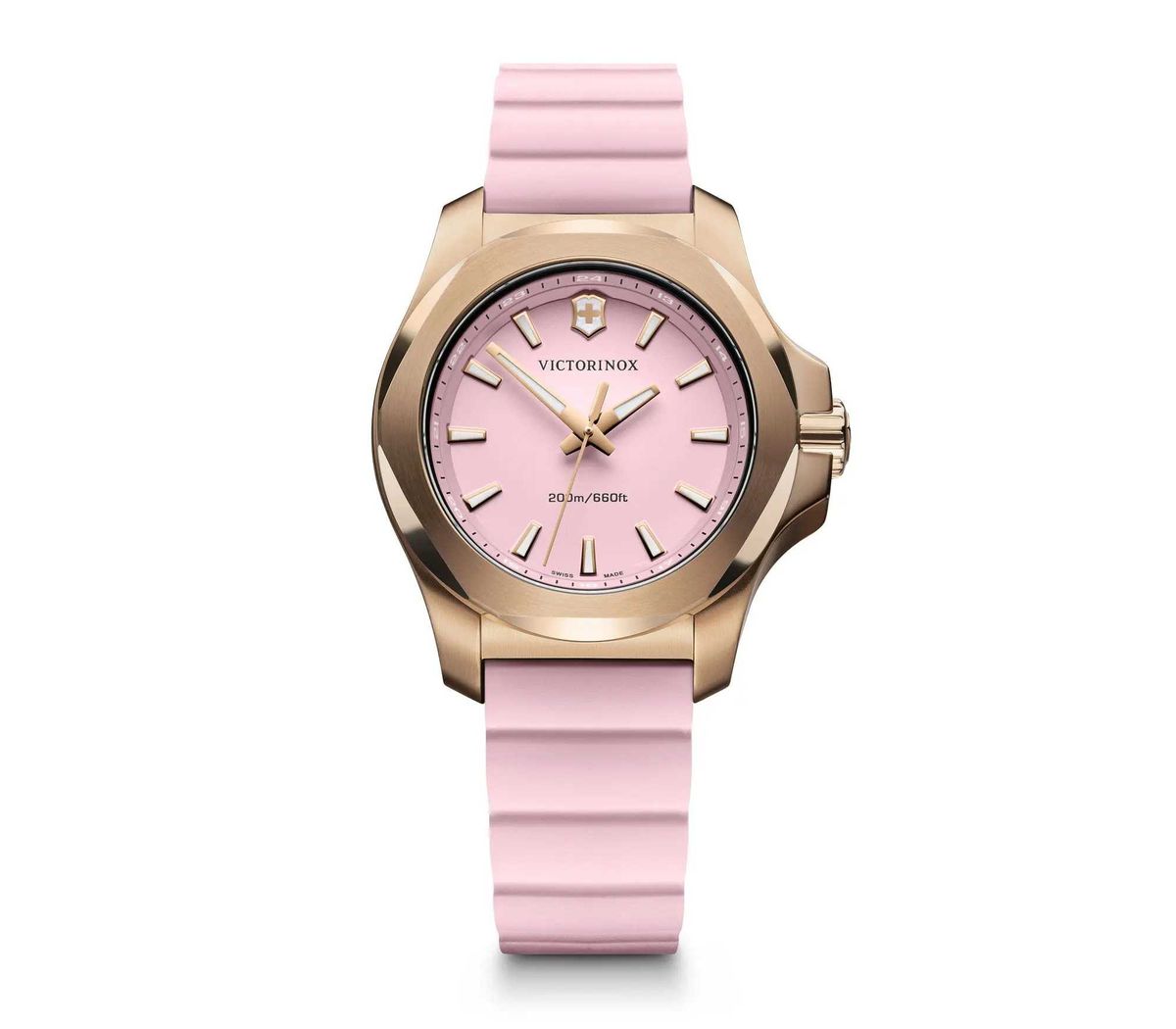 Victorinox Swiss Army INOX V Watch 241807 Rose Gold Pink Dial Pink ...