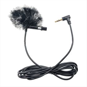 3.5mm Lavalier Microphone+Windproof Cover Kit Lavalier Mic Clip-on ...