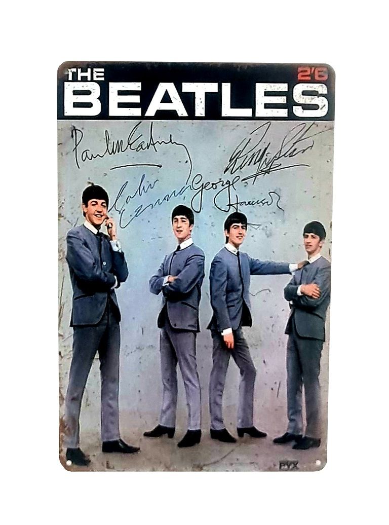 Aankopen - The Beatles - Autographs - Retro Vintage Metal Wall Plate ...