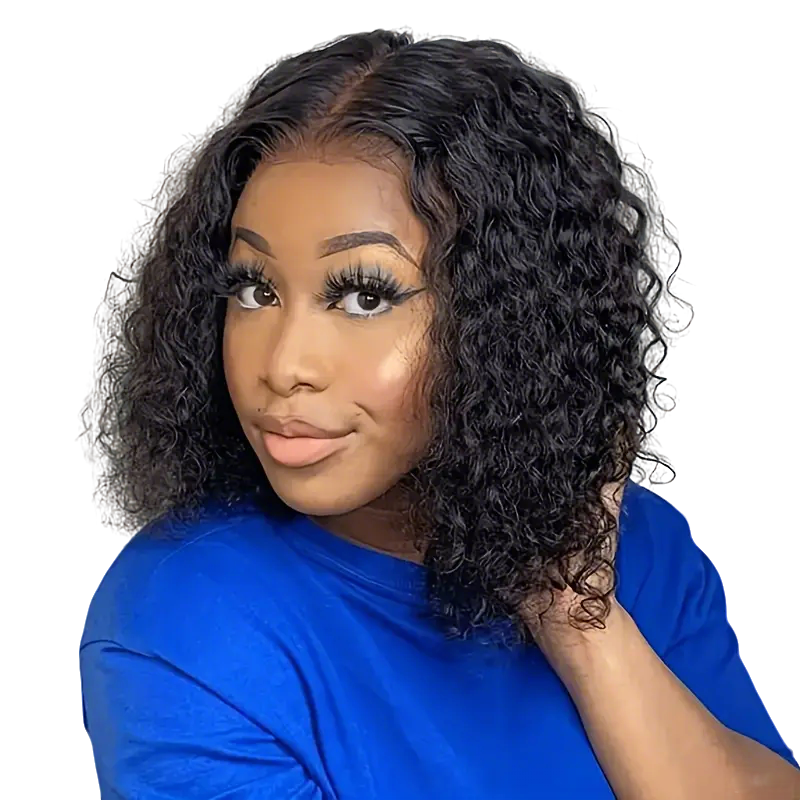 SUNRAY 12" Curly Lace Front Wig - Brazilian Human Hair, Glueless ...
