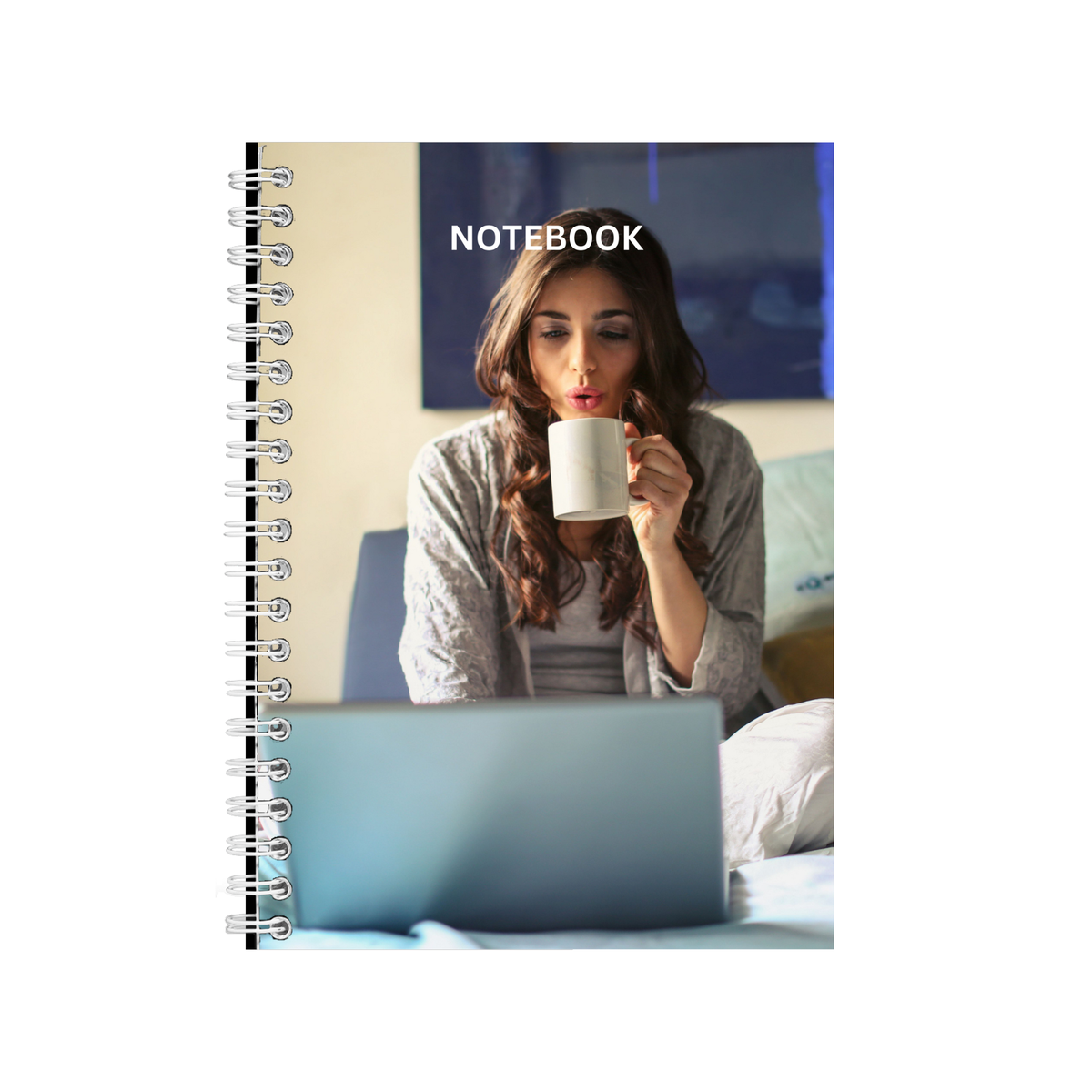Lady Laptop on Bed Notebook - Ideal Gift Idea - Writing Books Notepad ...