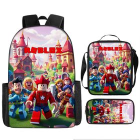 3-Piece Kids School Backpack | Lunch Box | Pencil Case Set Roblox ...