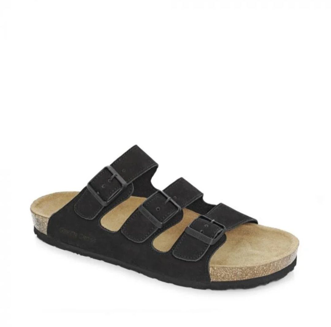 Green Cross Women Black Flat Strap Sandals | Shop Today. Get it ...
