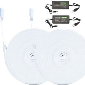 2 Pack- 5m LED Neon Light Strip Waterproof Cuttable Flexible- White ...