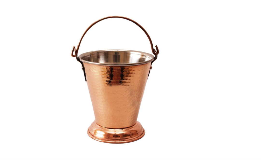 Hammered Steel Copper Serving Bucket with Handle | Shop Today. Get it ...
