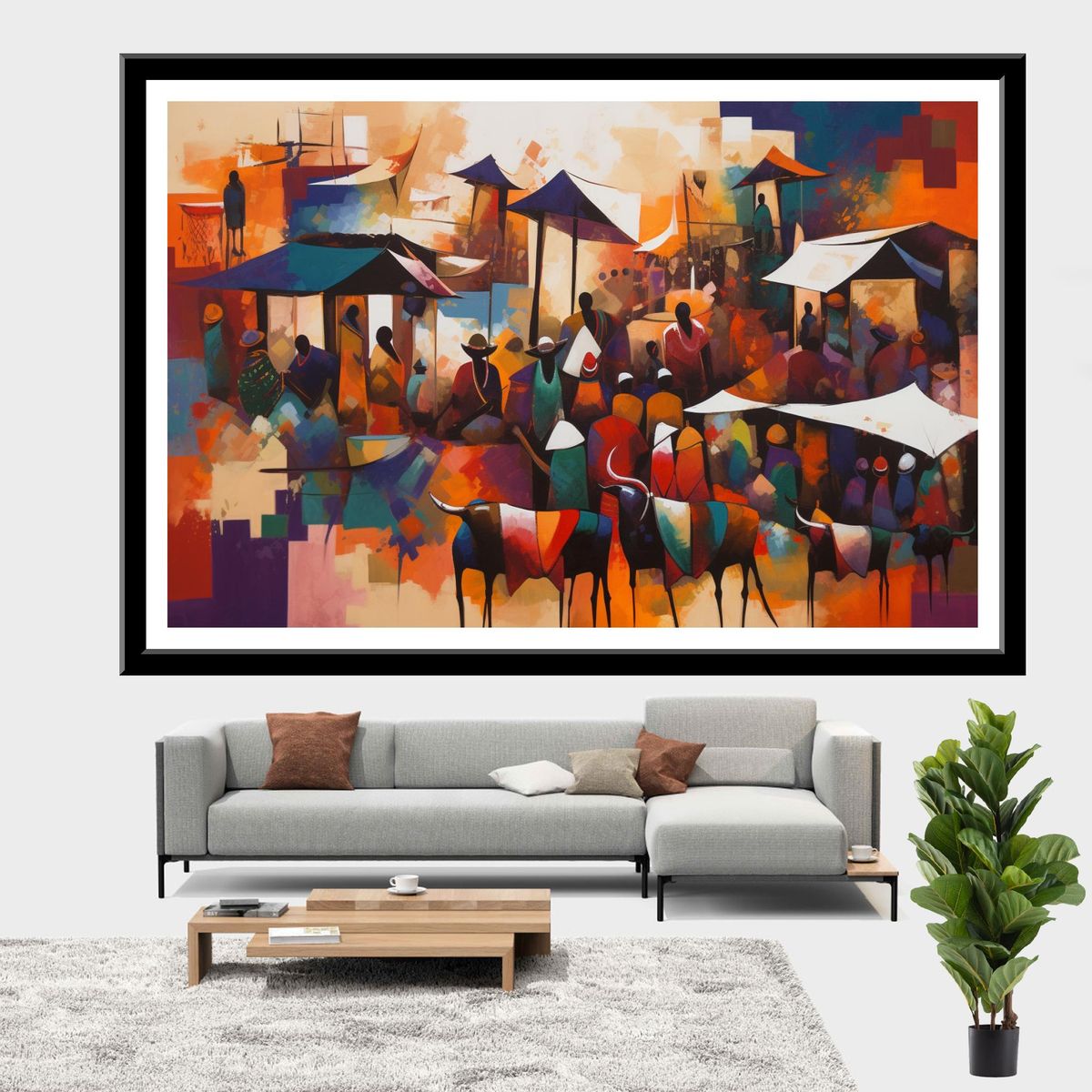 Wall Art Unframed - Vibrant Splashes Of Color Dance Across The Canvas ...