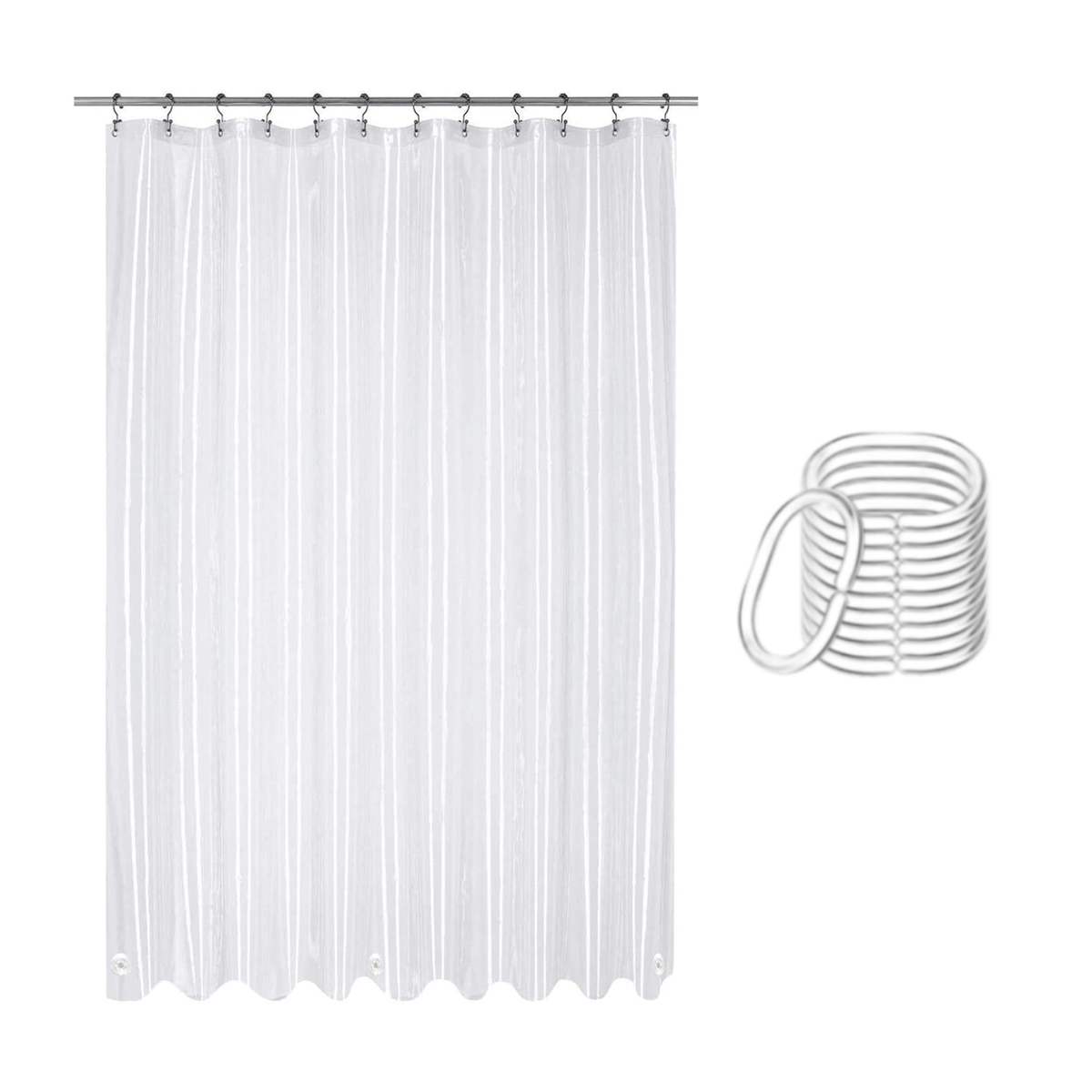Transparent Shower Curtain with Hooks | Shop Today. Get it Tomorrow ...
