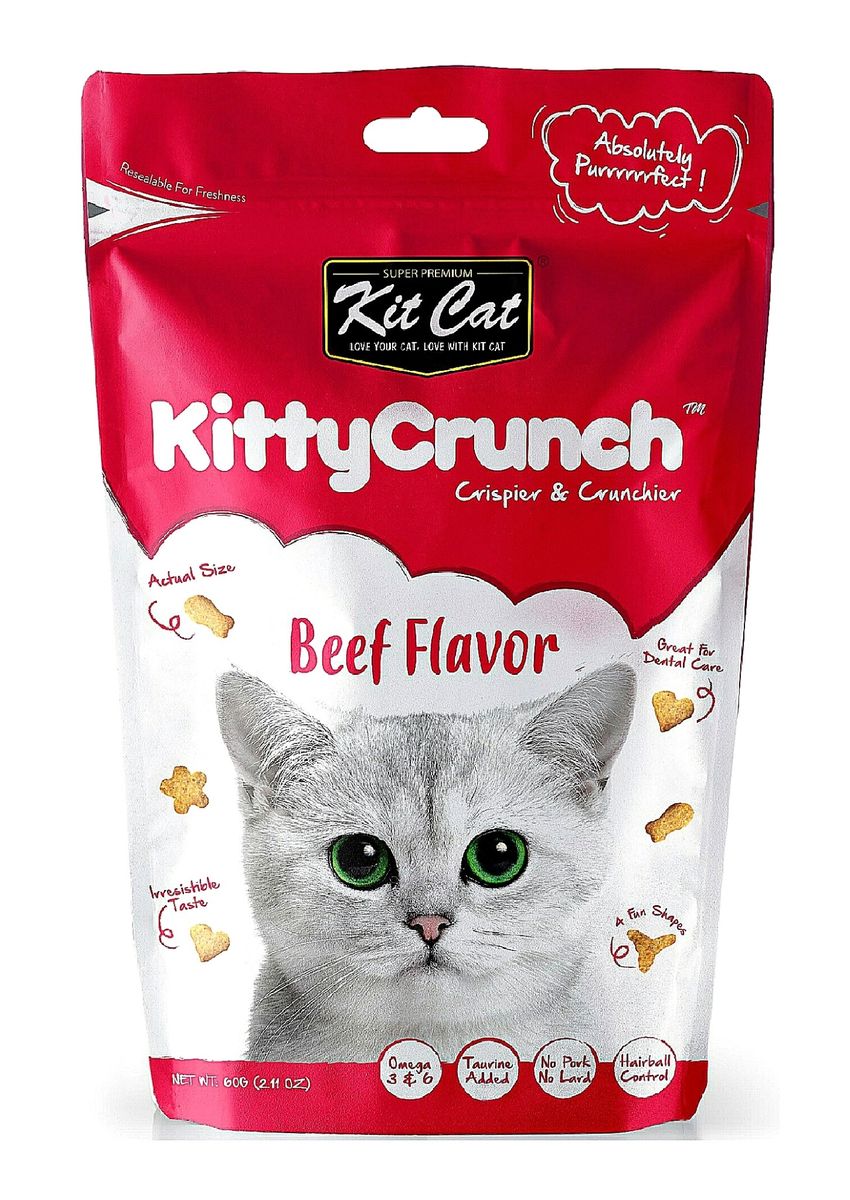 Kit Cat Kitty Crunch Beef Flavour Cat Treats 60g Single Pack | Shop ...