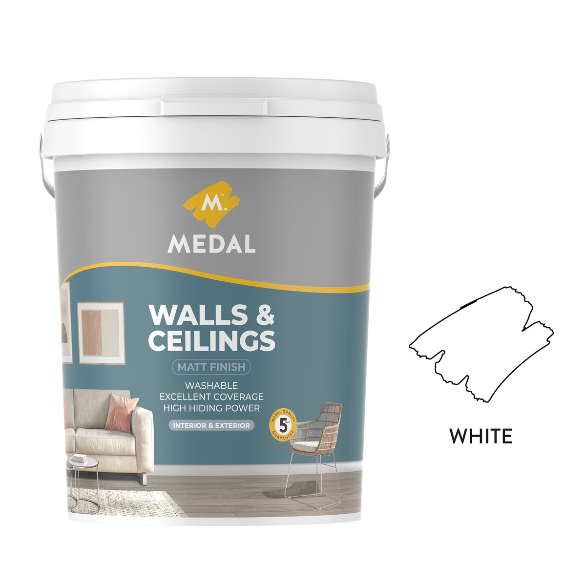 Medal - Walls and Ceilings Acrylic PVA Paint 20L | Shop Today. Get it ...