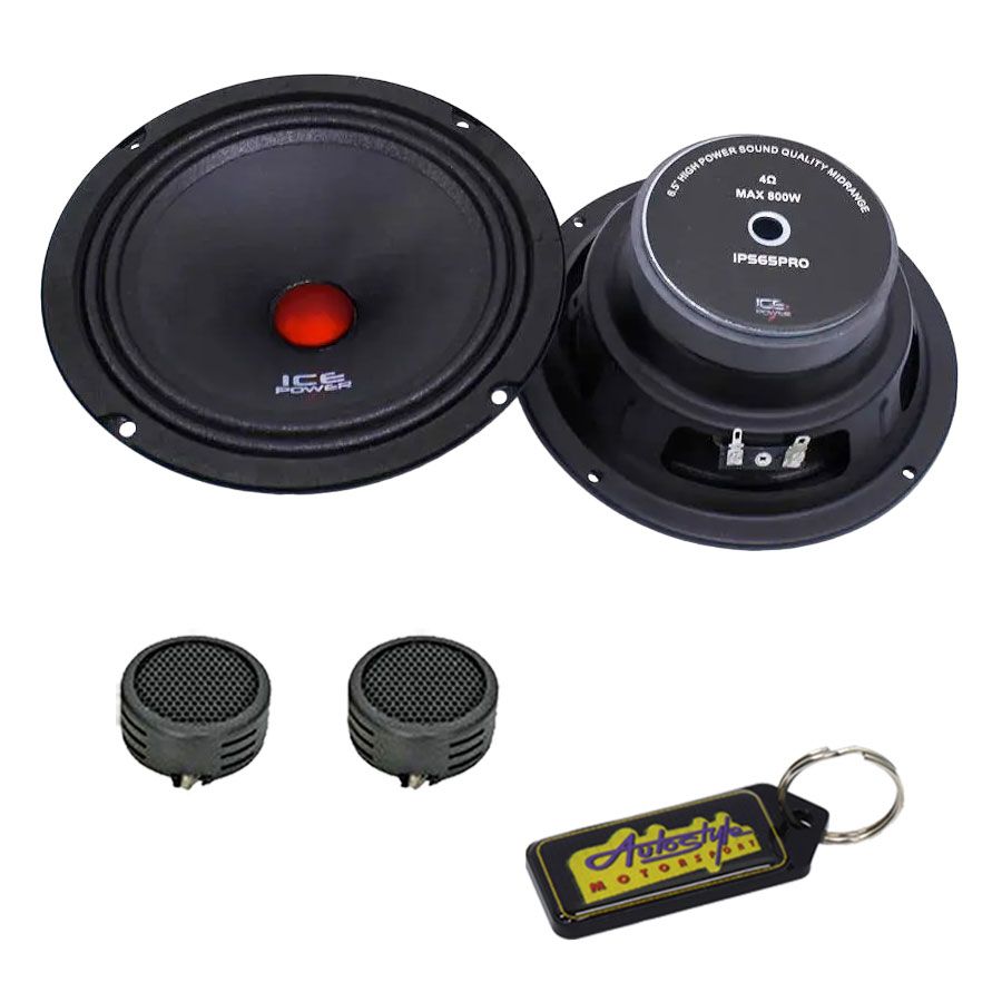 Ice Power 6.5" 800Watts Midrange Speakers & Evo Tweeters & Gel Key ...
