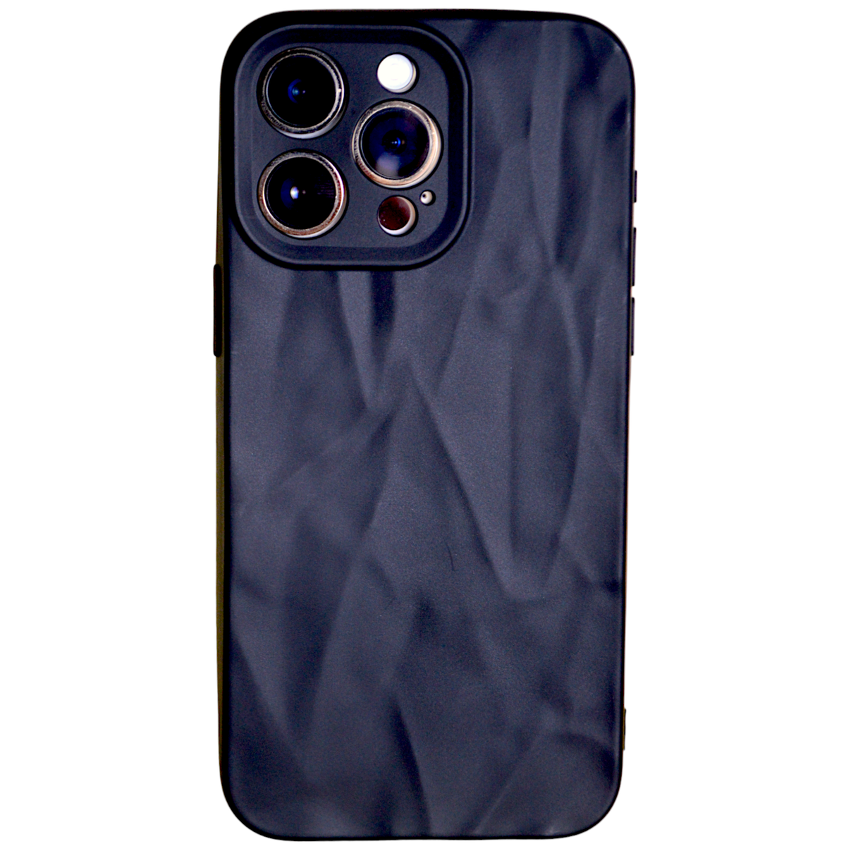 Black Phone Case with Pro Camera & Crease Texture for iPhone 15 Pro Max ...