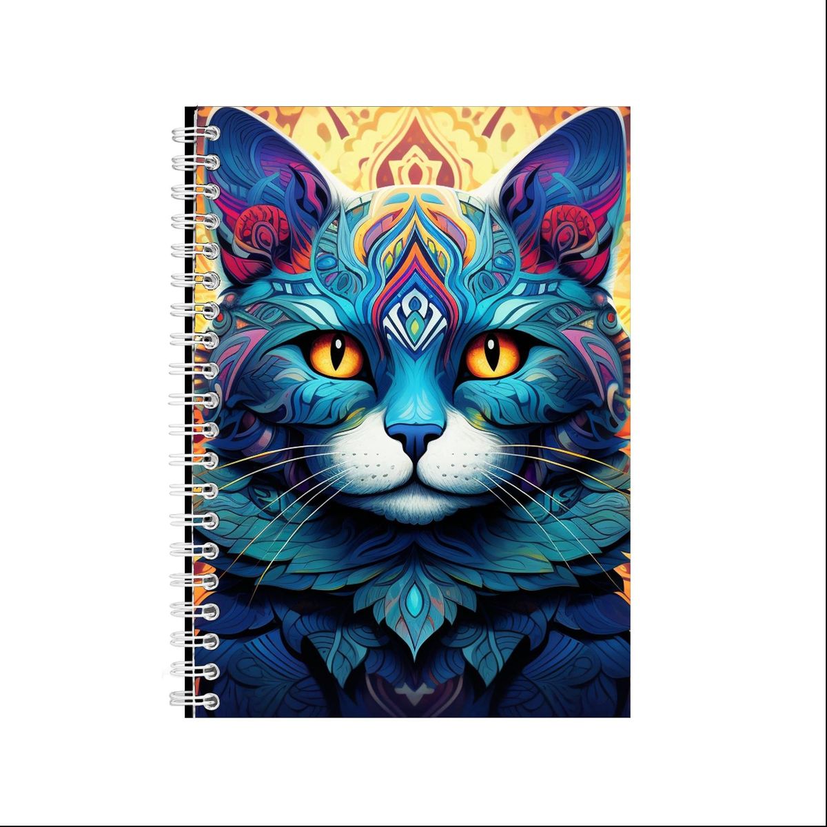 CAT ON MANDALA BACKGROUND CAT 2 A5 Notebook Gift Idea Notepad 226 ...