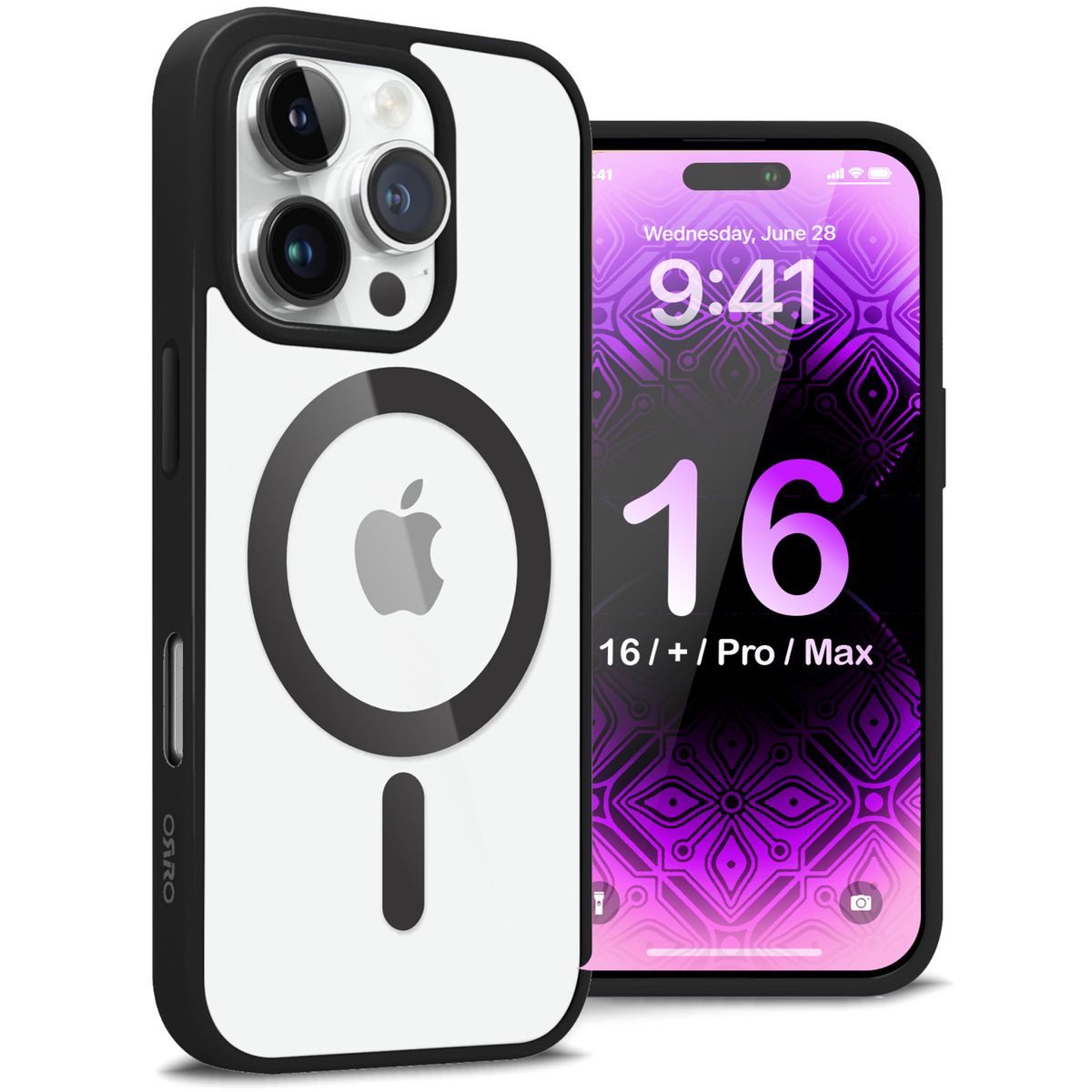 ORRO iPhone 16 Series Black MagSafe Case -16/Plus/Pro/Max Aircusion ...