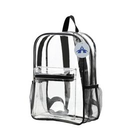 Clear Backpack PVC Transparent Backpack with Front Accessory Pocket ...