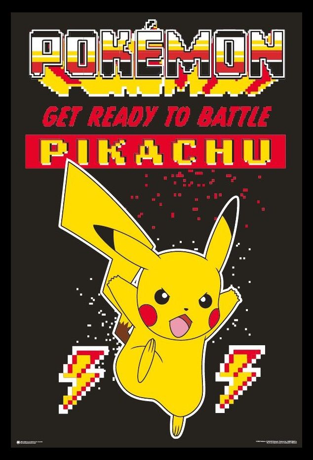 Pokemon - Retro Pikachu Poster with Black Frame | Shop Today. Get it ...