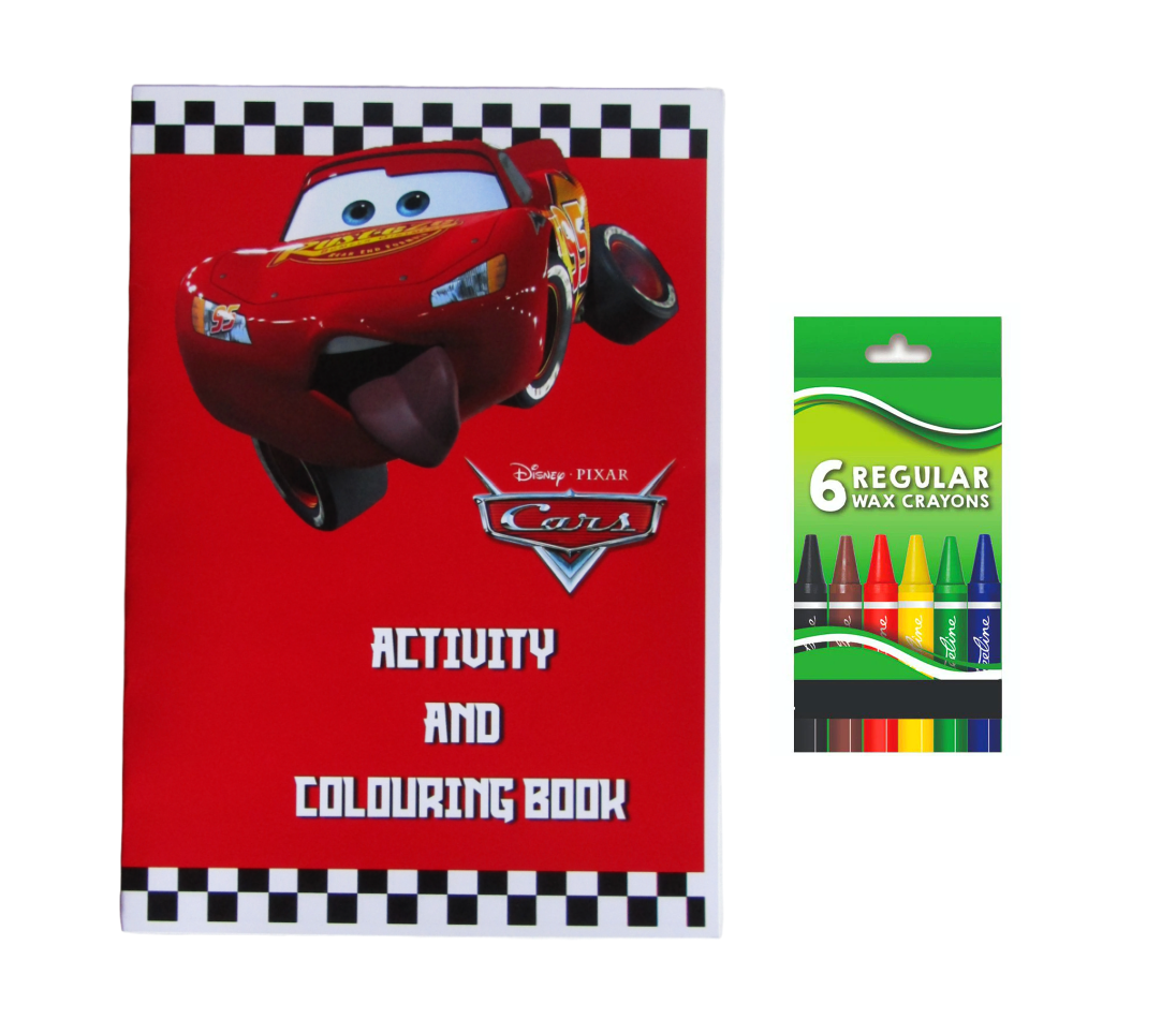 Cars Activity and Colouring Book A5 plus 6 Wax Crayons | Shop Today ...