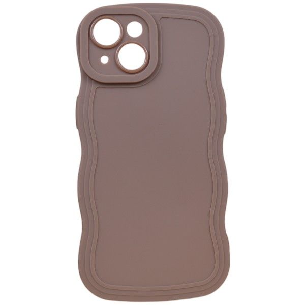 Minimalist Wavy Edged Phone Case Compatible with iPhone 15 - Brown ...
