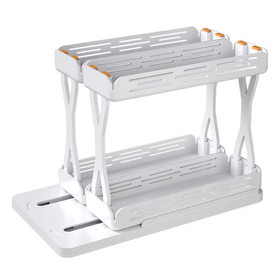 2-Tier Rotating Spice Rack - Detachable Plastic Seasoning Storage ...