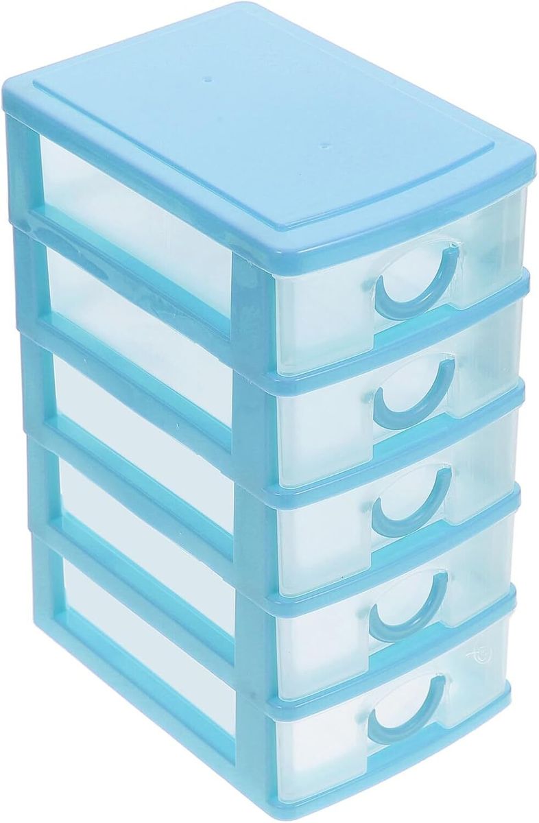 Desk Organizer with 5-layer Plastic Drawers Small Storage Drawers ...