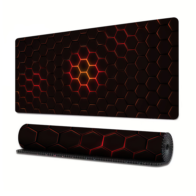 Honeycomb Grid Mouse Pad, 300x800x2mm Small Table Mat, Cover Keyboard ...