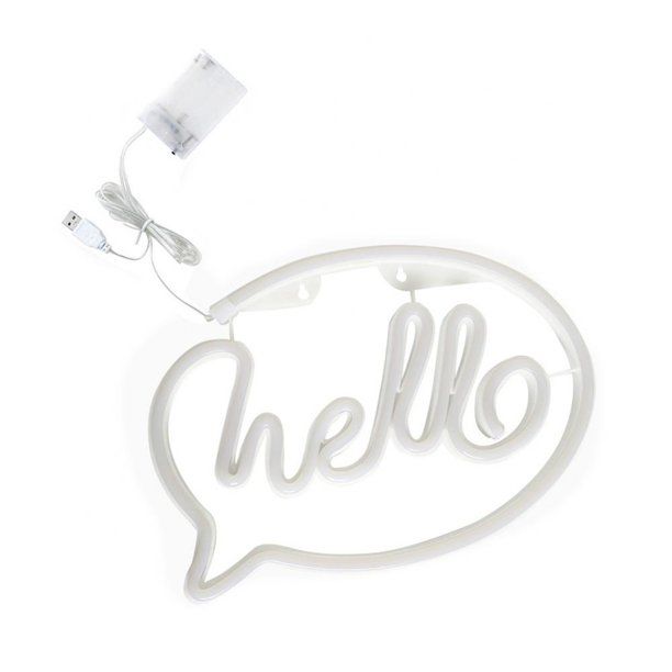 USB LED Hello Neon Signs Letter Lights Room Décor, Art Signs/Wall Décor ...